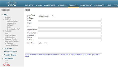 solved generate csr for cisco wlc 2504 cisco community