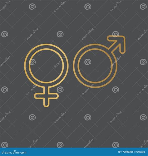 Icono Del Sexo Masculino Y Femenino De Oro Ilustración Del Vector