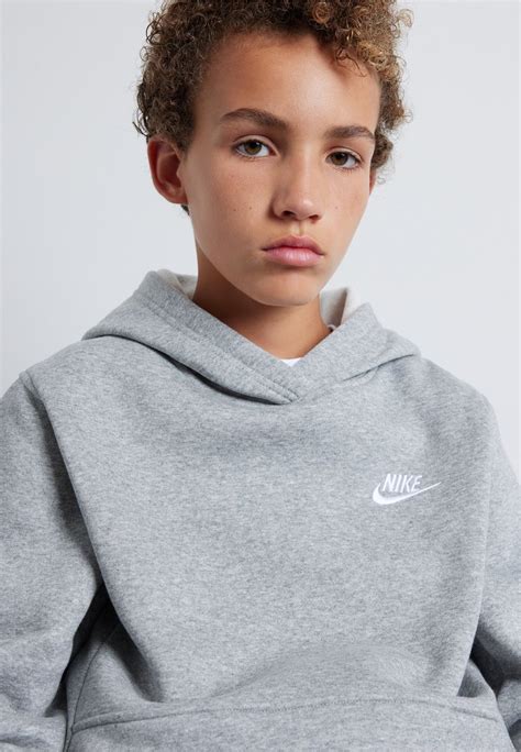 Nike Sportswear Club Unisex Hoodie Dark Grey Heather White Grijs