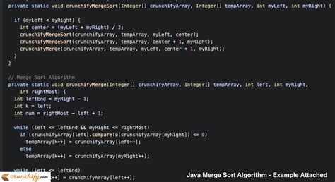 java merge sort algorithm implementation detailed explanation and