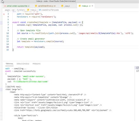 node js nodemailer handlebars nextjs the correct path stack