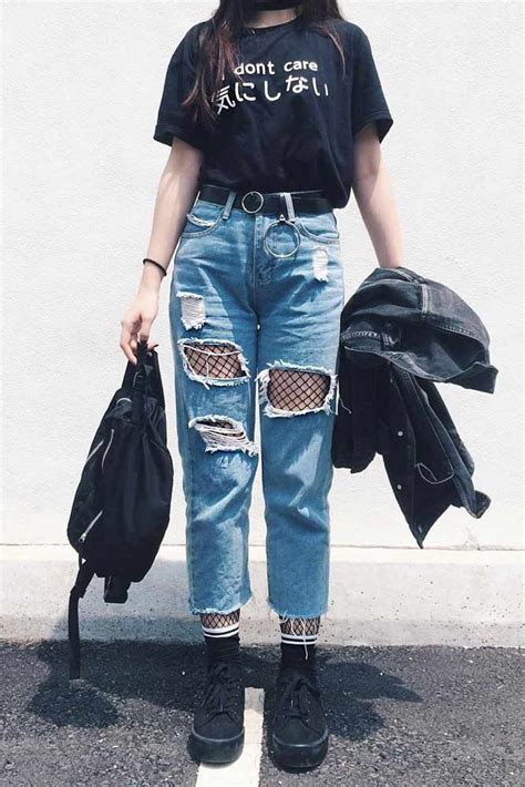 Basics Of Grunge Style And Modern Interpretation Tights Under Jeans