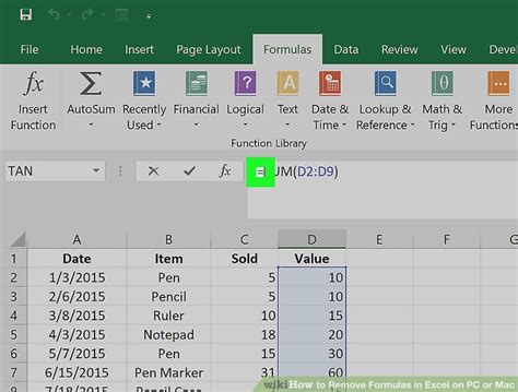 how to remove any formula in excel