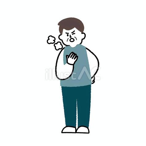 動悸息切れを感じる高齢者 男性イラスト No 23781971｜無料イラスト・フリー素材なら「イラストac」