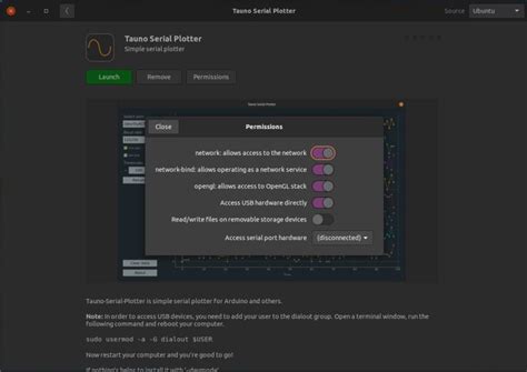 install tauno serial plotter on raspberry pi using the snap store
