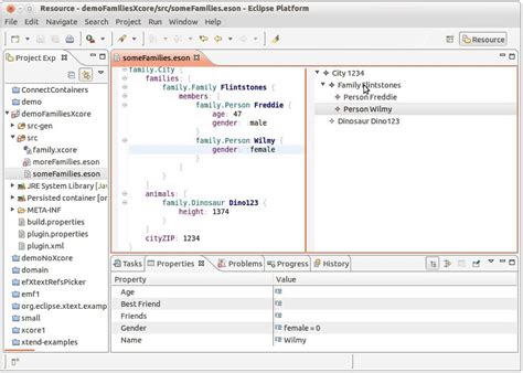 efactory ii update xtext dsl for object notation now with tree view