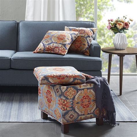 These Square Storage Ottomans With Two Matching Accent Pillows Bring A