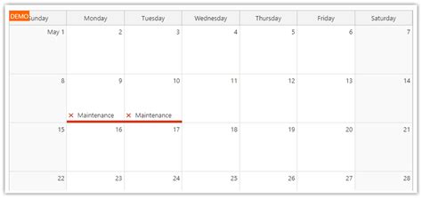 javascript monthly calendar how to disable selected days daypilot code