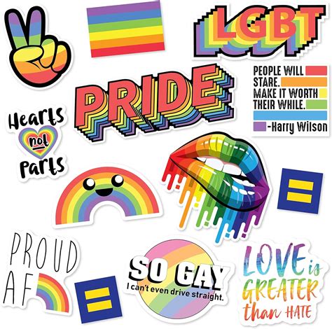 Lgbtq Pride Sticker Pack – Gay Pride Zubehör Inkl 12 Rainbow Pride Gay