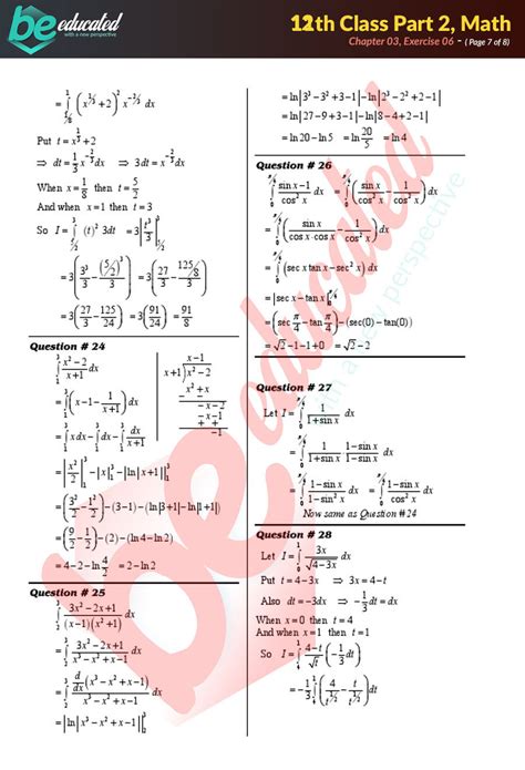 exercise 3 6 mathematics fsc part 2 notes inter part 2 notes