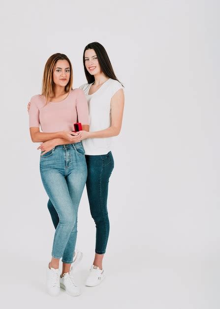 Free Photo Young Lesbian Couple With Ring