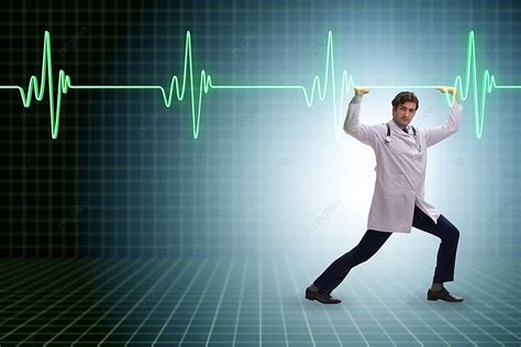 Fondo Médico Cardiólogo Apoyando Cardiograma Corazón Línea Cardio Salud
