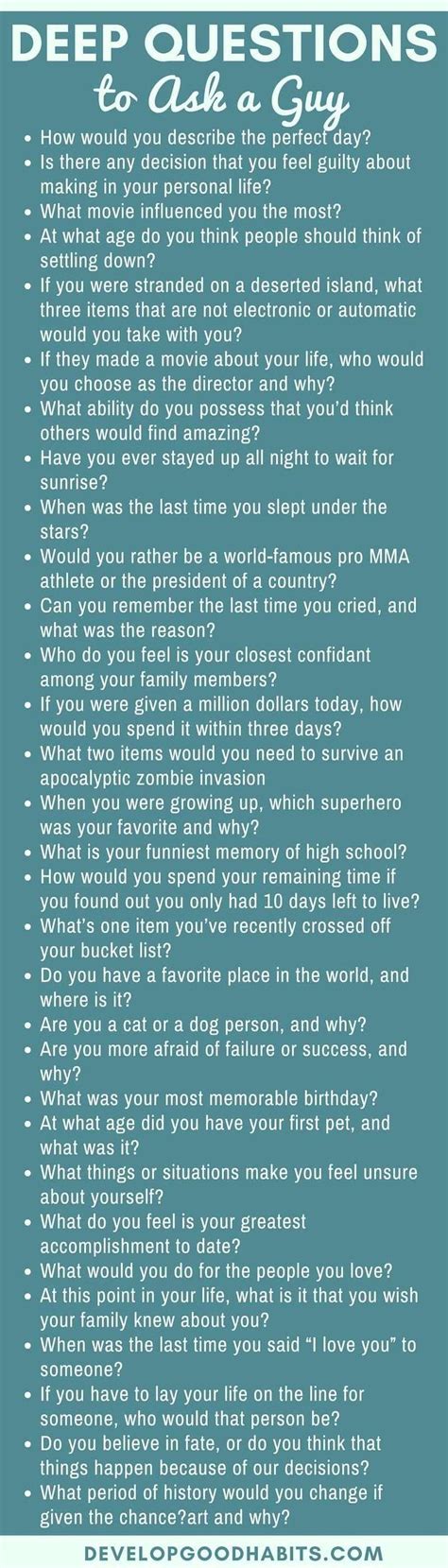 Questions To Get To Know Someone Deep Questions To Ask Getting To