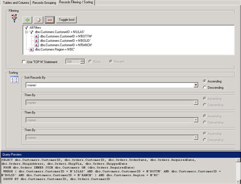advanced sql designer in gridworx