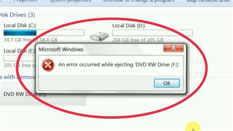 an error occurred while ejecting cd drive giat belajar