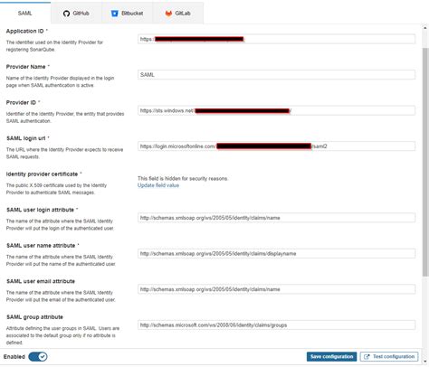 azure saml sso authentication for sonarqube login page looping