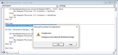 compile error ambiguous name detected vba excel microsoft community