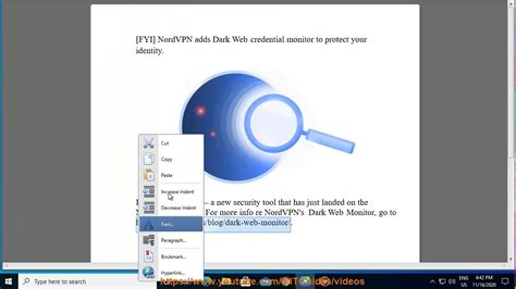 enable dark web monitor in nordvpn for ios android windows mac youtube