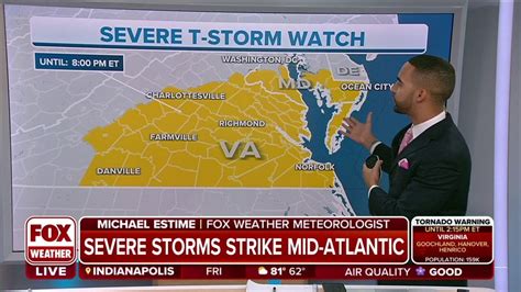 Severe Thunderstorm Watch Issued For Parts Of Maryland And Virginia