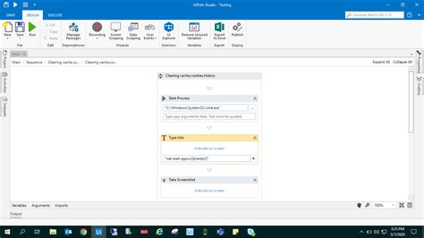 how to pass command in start process activity learn uipath