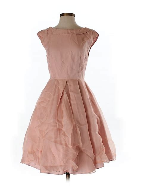 Ted Baker London 100 Polyester Solid Light Pink Cocktail Dress Size 1