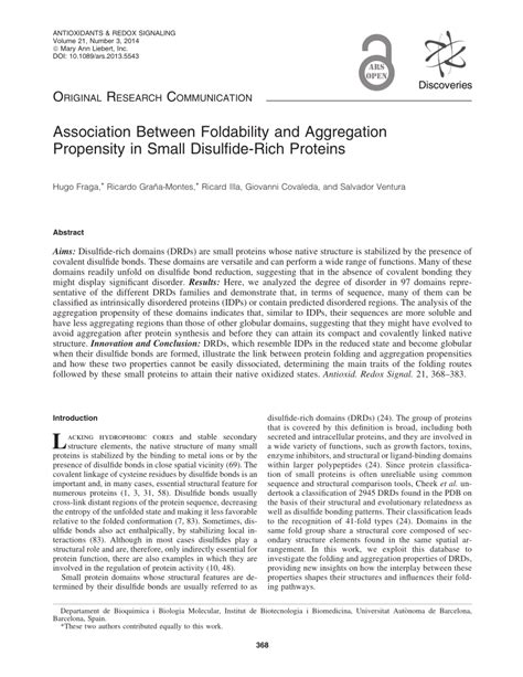 pdf association between foldability and aggregation propensity in