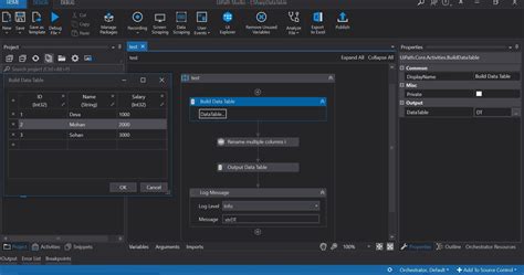 rename multiple columns in datatable rpa component uipath