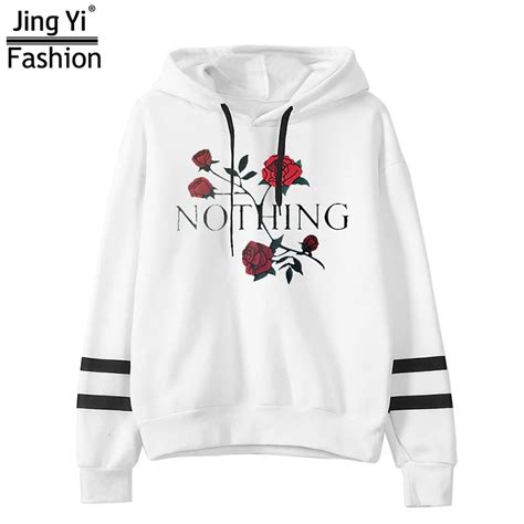 New Arrival Funny Nothing Letter Print Sweatshirt Kawaii Rose Printing