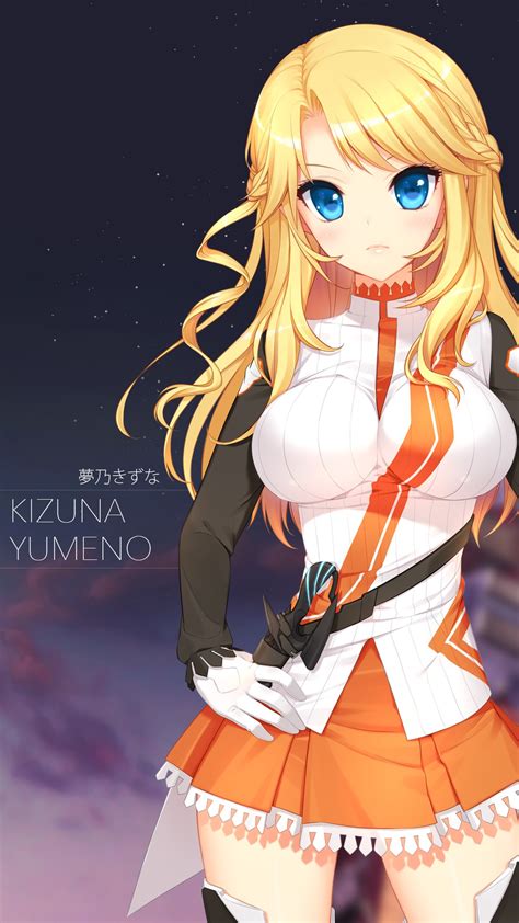 Anime Girls Blonde Anime Blue Eyes Culture Japan Long Hair Kizuna