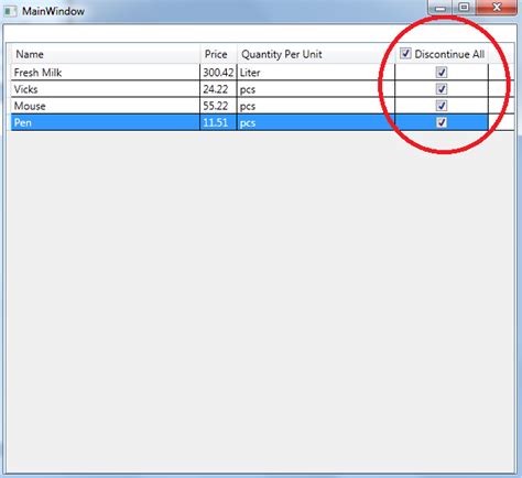 wpf datagrid check uncheck all functionality vbforums