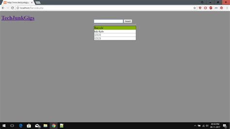 barcode scan with scanner machine using php and mysql database