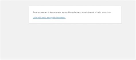 how to fix “there has been a critical error on your website