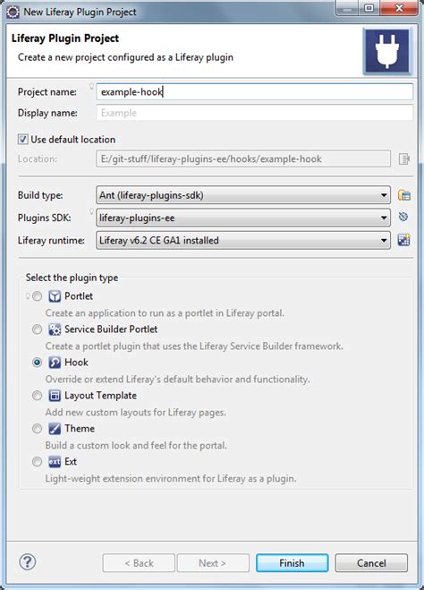 Creating A Hook Project In The Plugins Sdk Liferay Help Center