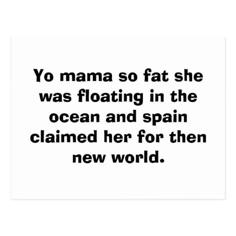 Yo Mama So Fat Postcard Zazzle