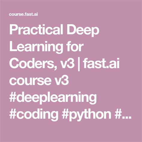 practical deep learning for coders v3 fast ai course v3