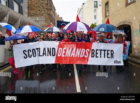 Edinburgh Protest At The Cost Of Living Crisis Scotland Hi Res Stock
