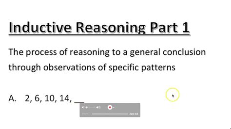 inductive reasoning part 1 youtube