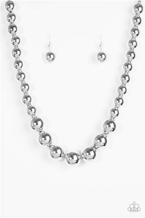 Paparazzi Necklace ~ Glamour Glare Silver Paparazzi Jewelry