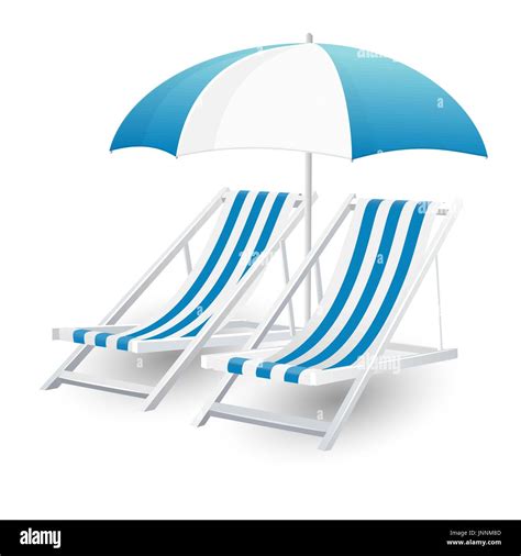 Chair And Beach Umbrella Isolated Stock Vector Image And Art Alamy