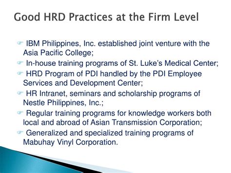 Ppt National Human Resource Development Program In The Philippines