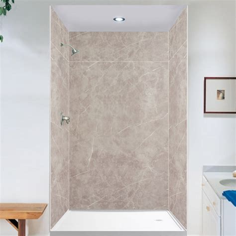 Transolid Expressions Dover Stone Shower Wall Surround Panel Kit