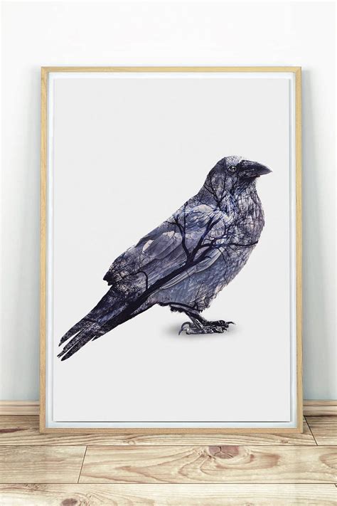 Raven Printable Wall Art Raven Print Gothic Print Nevermore Etsy
