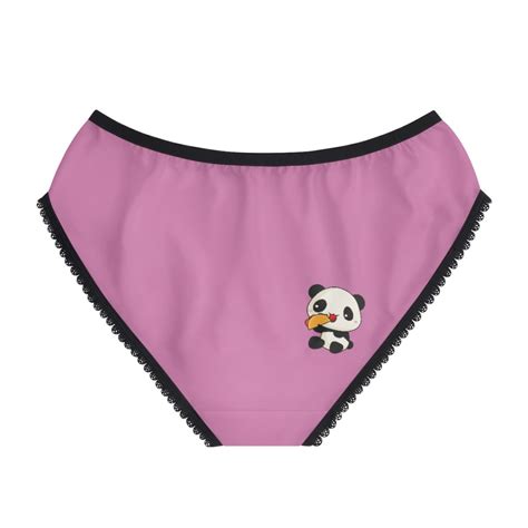 Cute Pink Womens Underwear With A Panda Eating A Taco Etsy