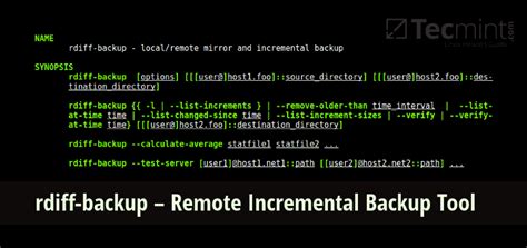 rdiff backup a remote incremental backup tool for linux