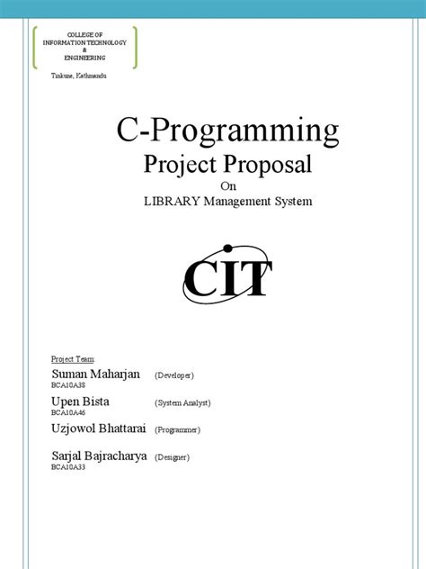 project proposal on c programming {library management system} c