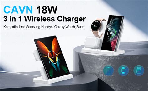 Cavn Kabelloses Ladegerät Kompatibel Mit Samsung Ladestation 3 In 1