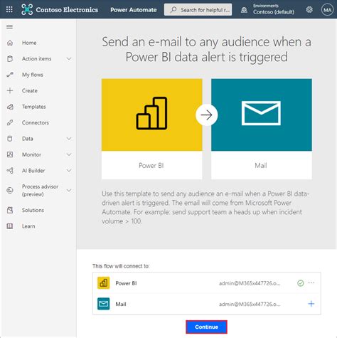 integrate power bi data alerts with power automate power bi