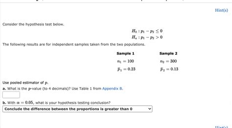 Solved Consider The Hypothesis Test Below The Following