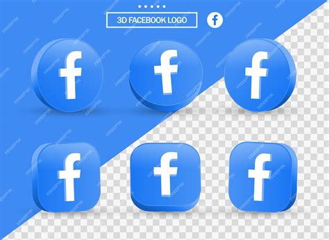 Premium Vector 3d Facebook Logo In Modern Style Circle And Square For