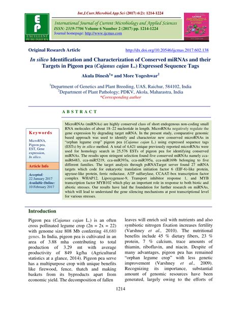 Pdf In Silico Identification And Characterization Of Conserved Mirnas